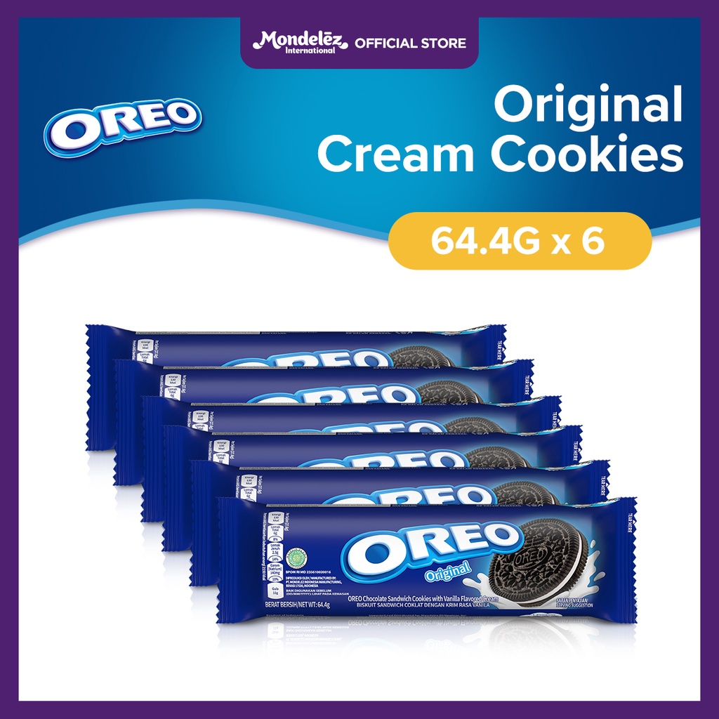Oreo Pack - Vanilla Flavor 64.4g Sandwich Cookie Snack with Rich Cream ...
