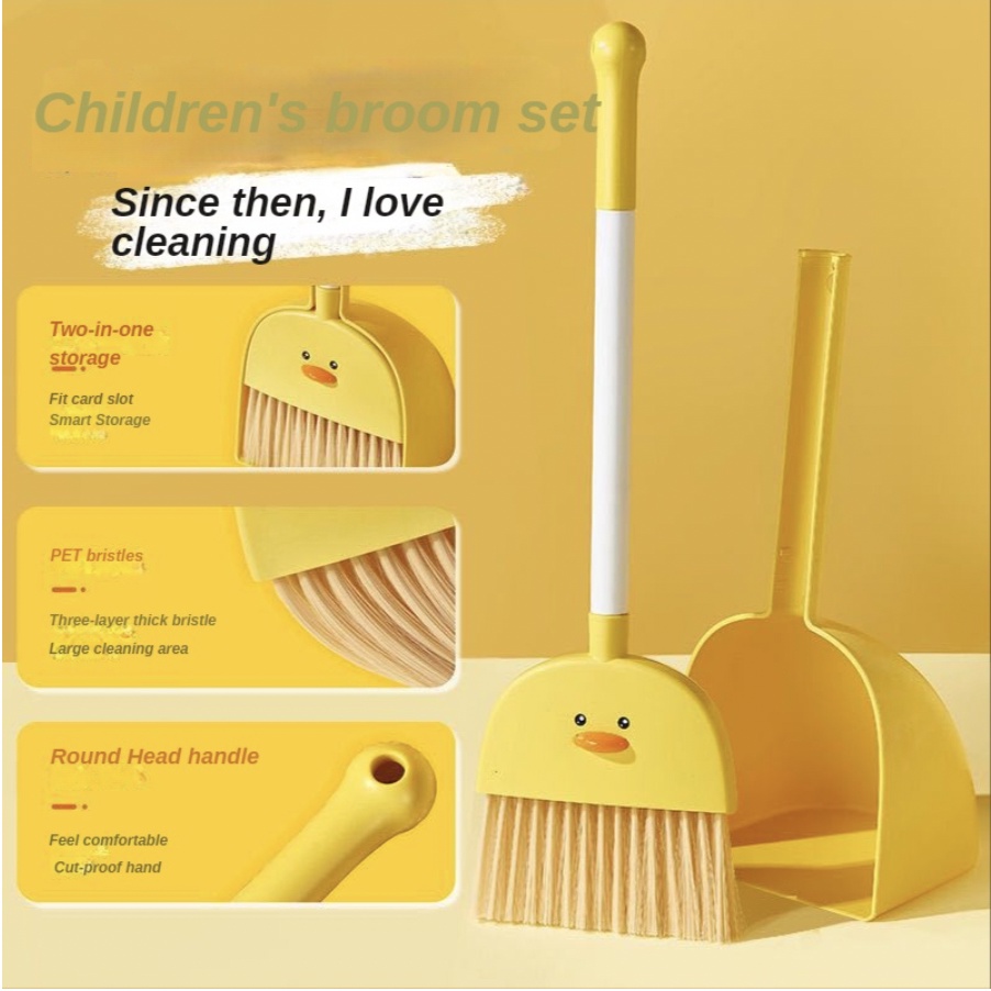 EPSS Yellow Duck Children's Small Learning Broom Dustpan Set Household ...