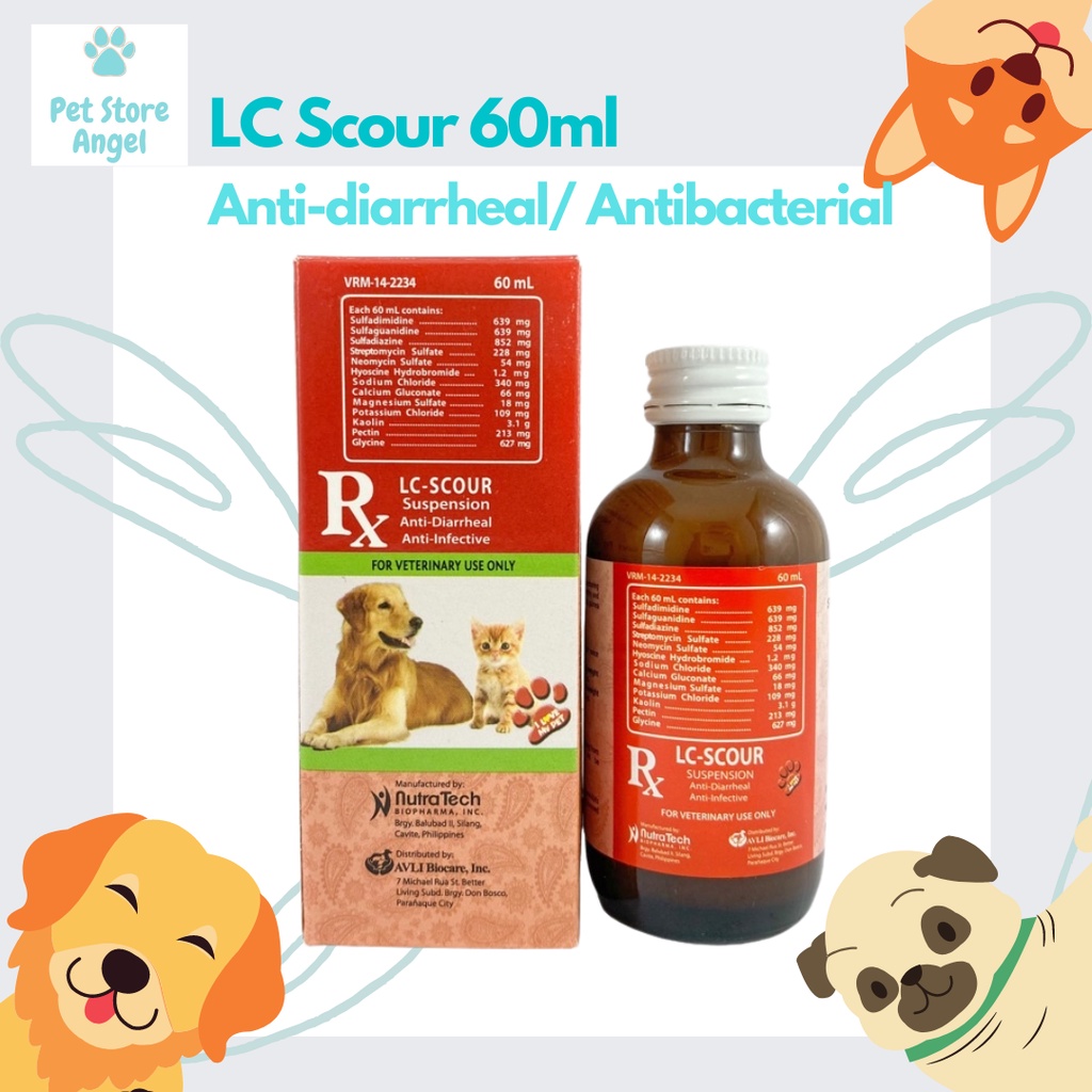 LC Scour Anti Diarrhea 60ML for dogs cats Anti bacterial | Shopee ...