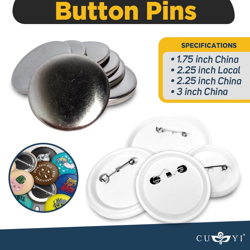 CUYI Button Pin 1.75 // 2.25 // 3 inches (100 - 200sets) China / Local ...