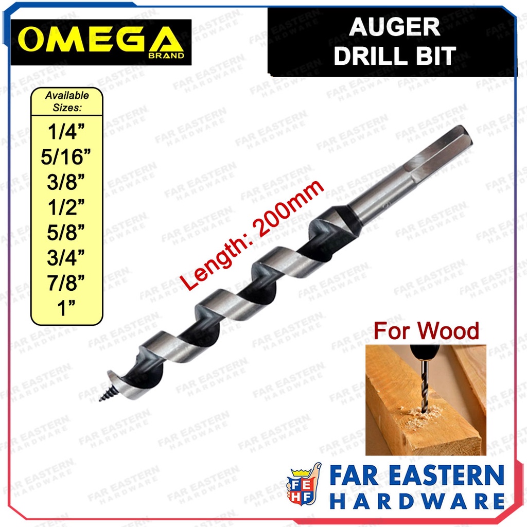 OMEGA Auger Drill Bit for Wood 200mm | Shopee Philippines