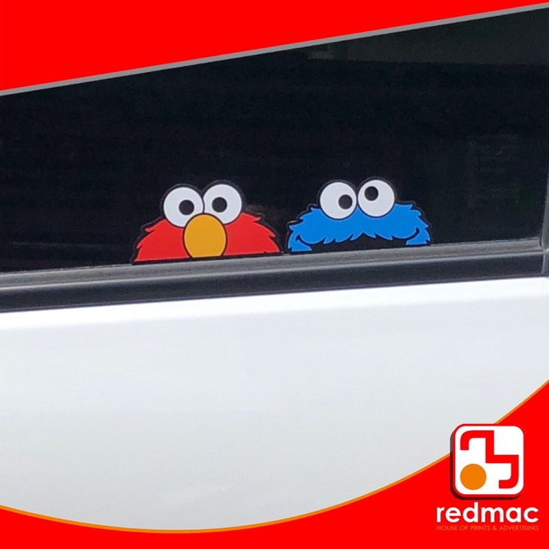 Sesame Street Elmo and Grover Peeking Laminated Sticker | Shopee ...