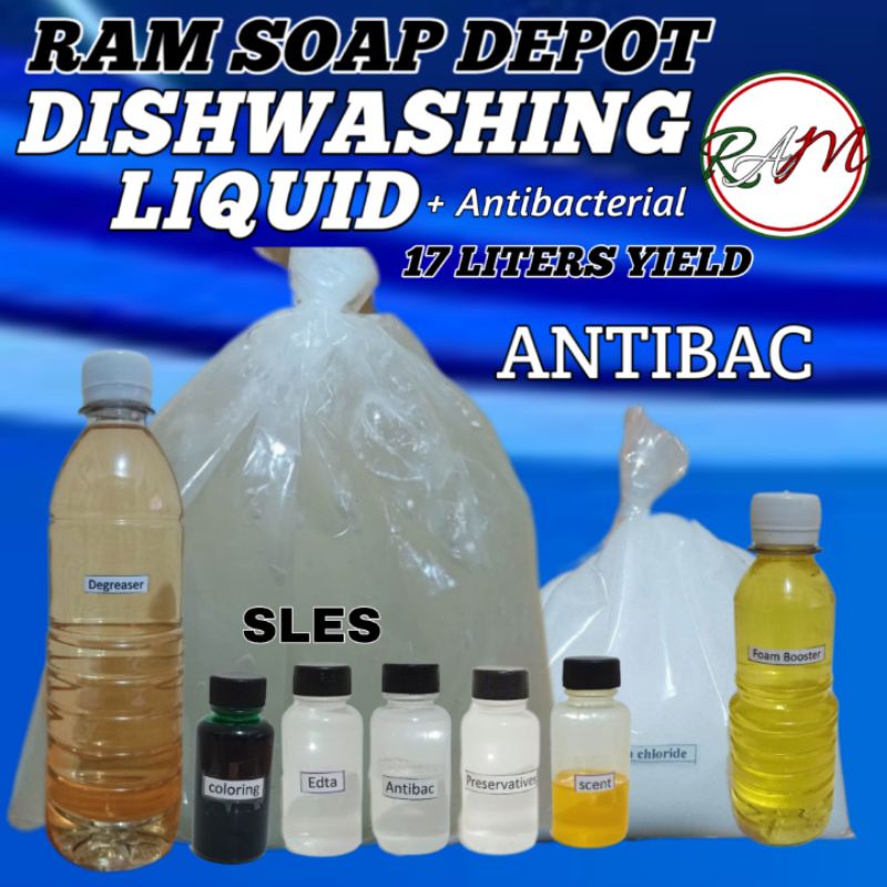 RAM DISHWASHING LIQUID DIY KIT WITH PROCEDURE 17 - 18 LITERS YIELD | Shopee Philippines