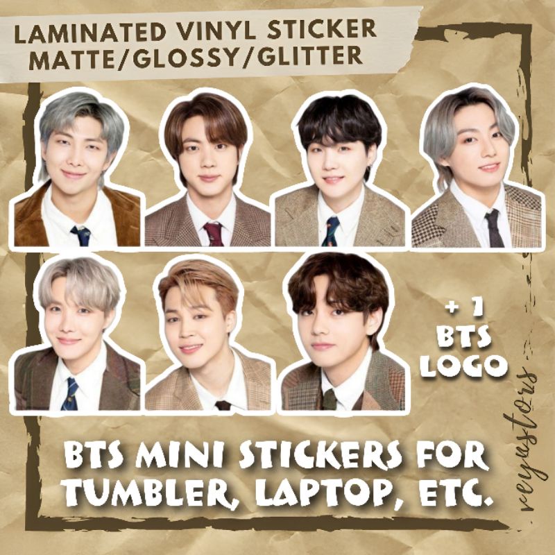 BTS MINI STICKER PACK 7 PCS + 1 FREEBIE ( BTS LOGO) | Shopee Philippines