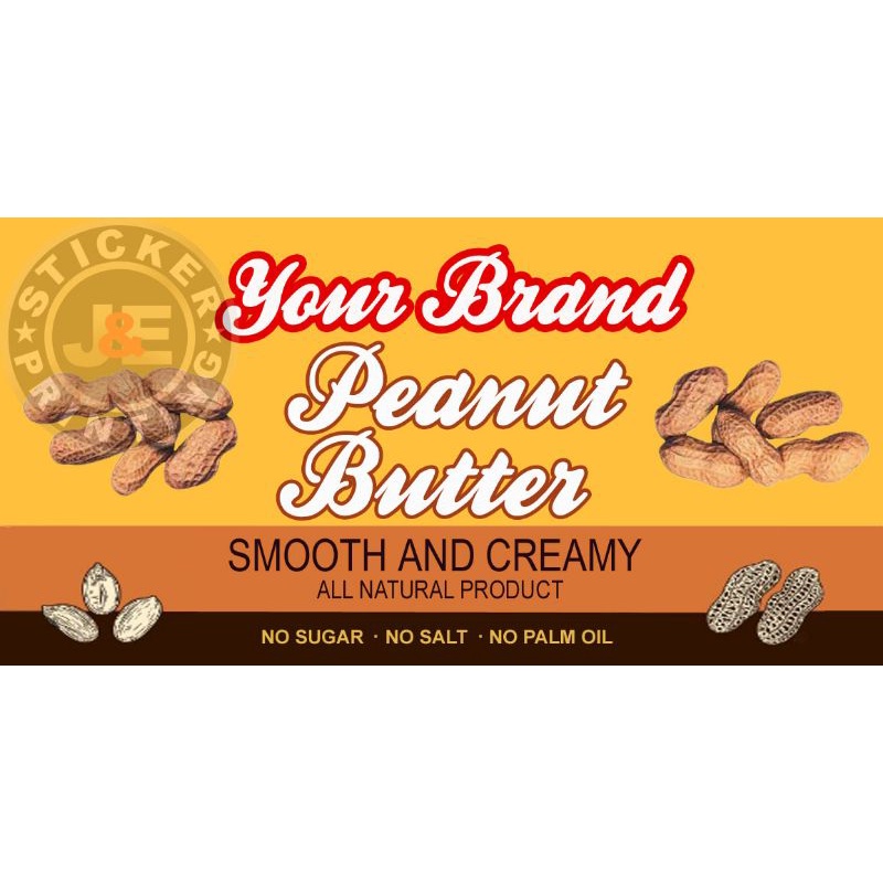 CUSTOMIZED STICKER LABEL FOR PEANUT BUTTER 15PCS. | Shopee Philippines