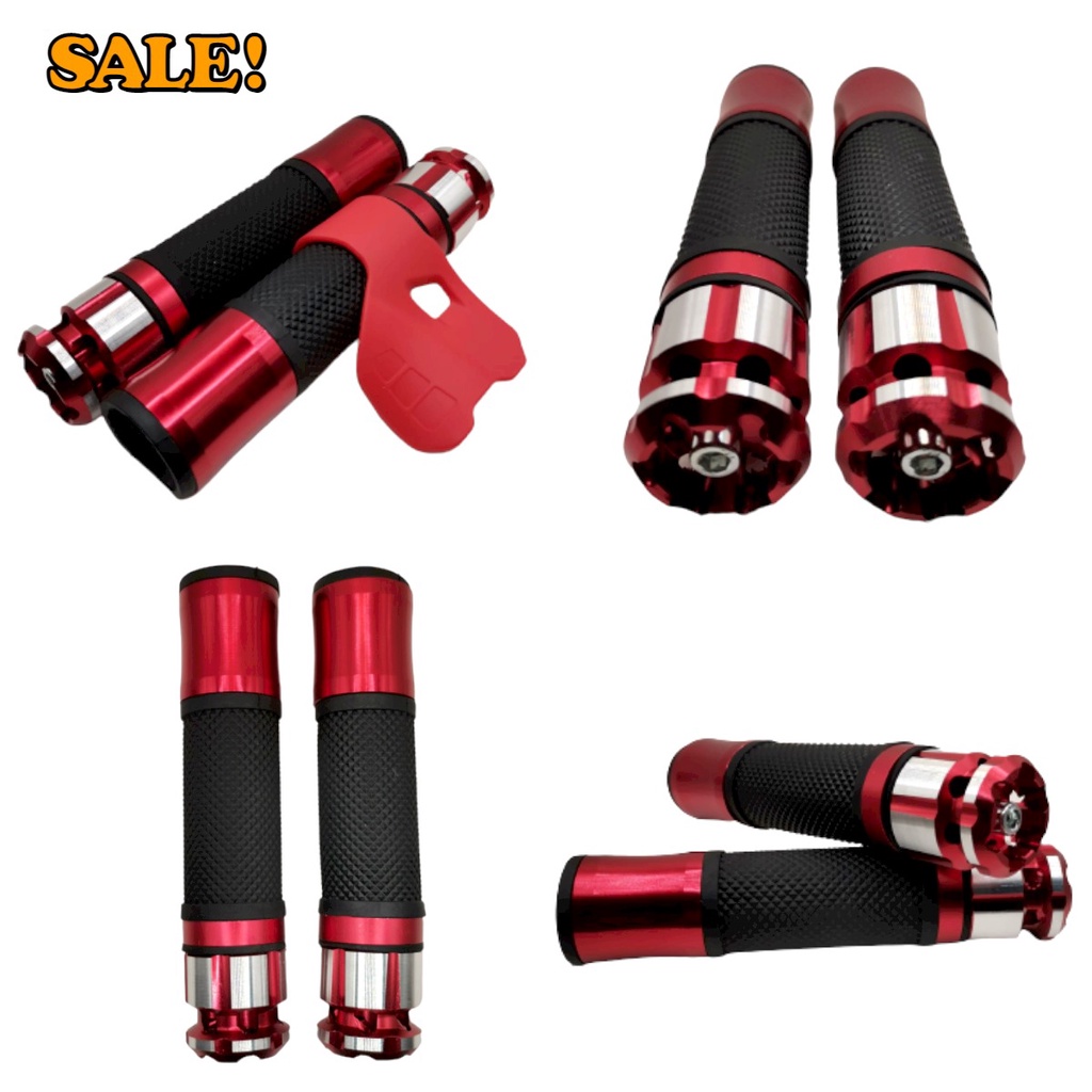 Honda Click 125i | UNIVERSAL HANDLE GRIP RED STEEL BAR END W/FREE ...