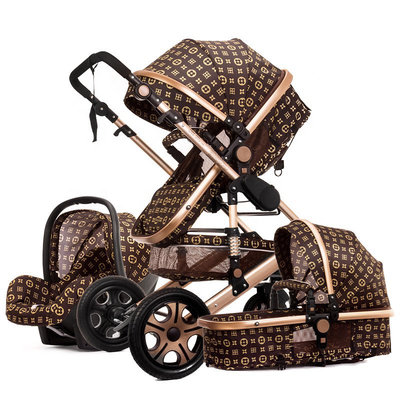 JXB Holiday Luxury Baby Stroller Portable Reversible 3 in 1 Baby Car ...