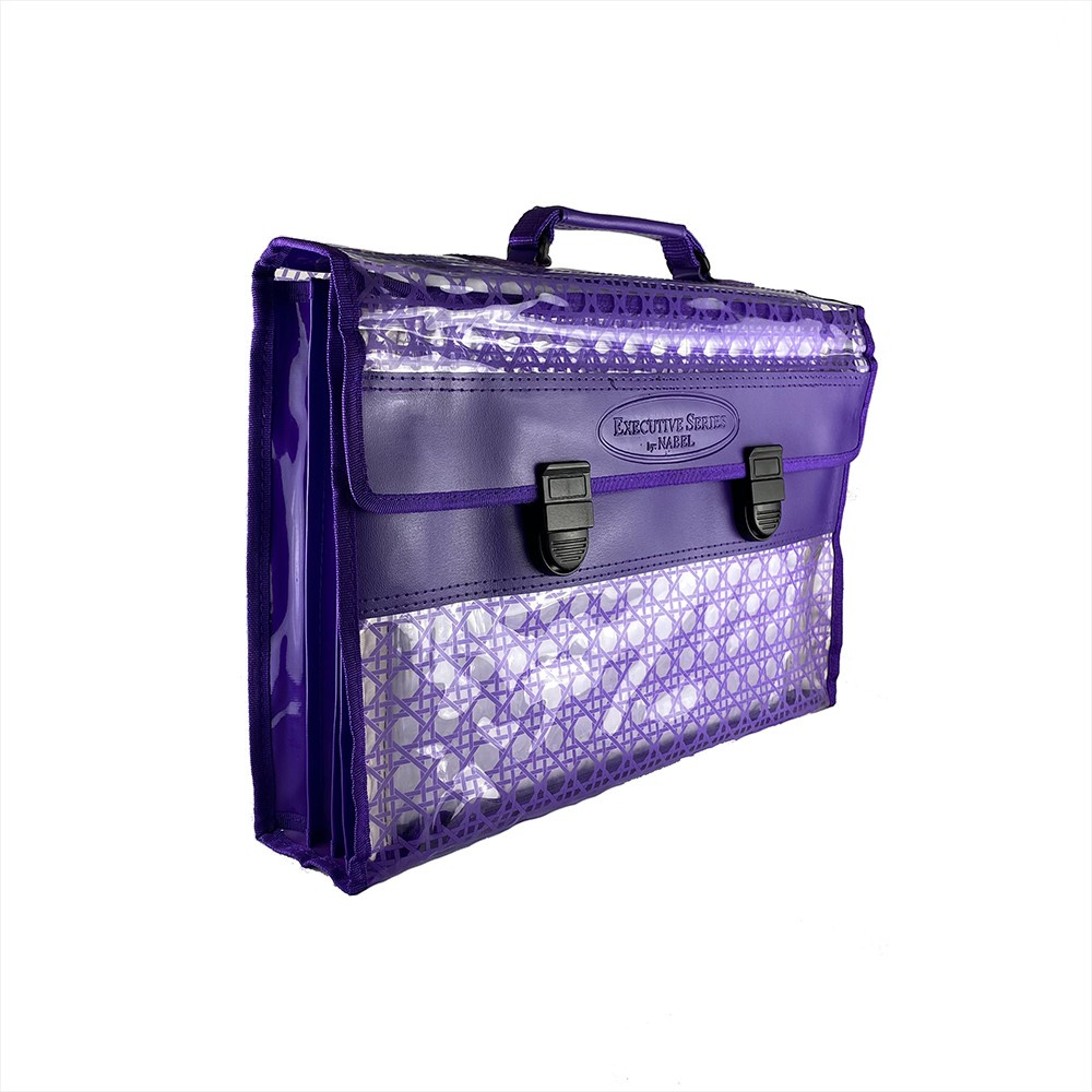 Nabel XEH704L Expanding Plastic Envelope Dividers Leather Handle Double ...