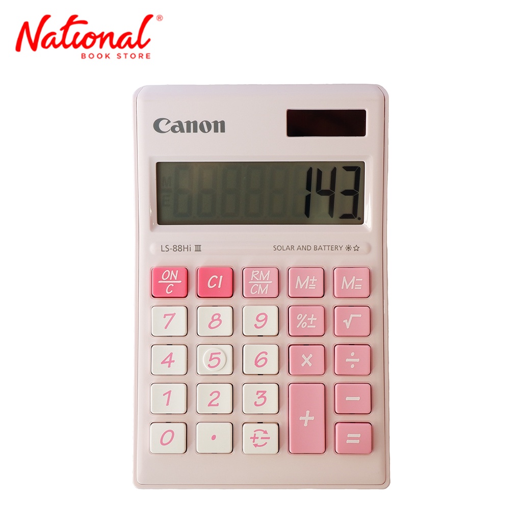 Canon Desktop Calculator Ls88Hi Iii Pk 8Digits Dual Power Large Tilt ...