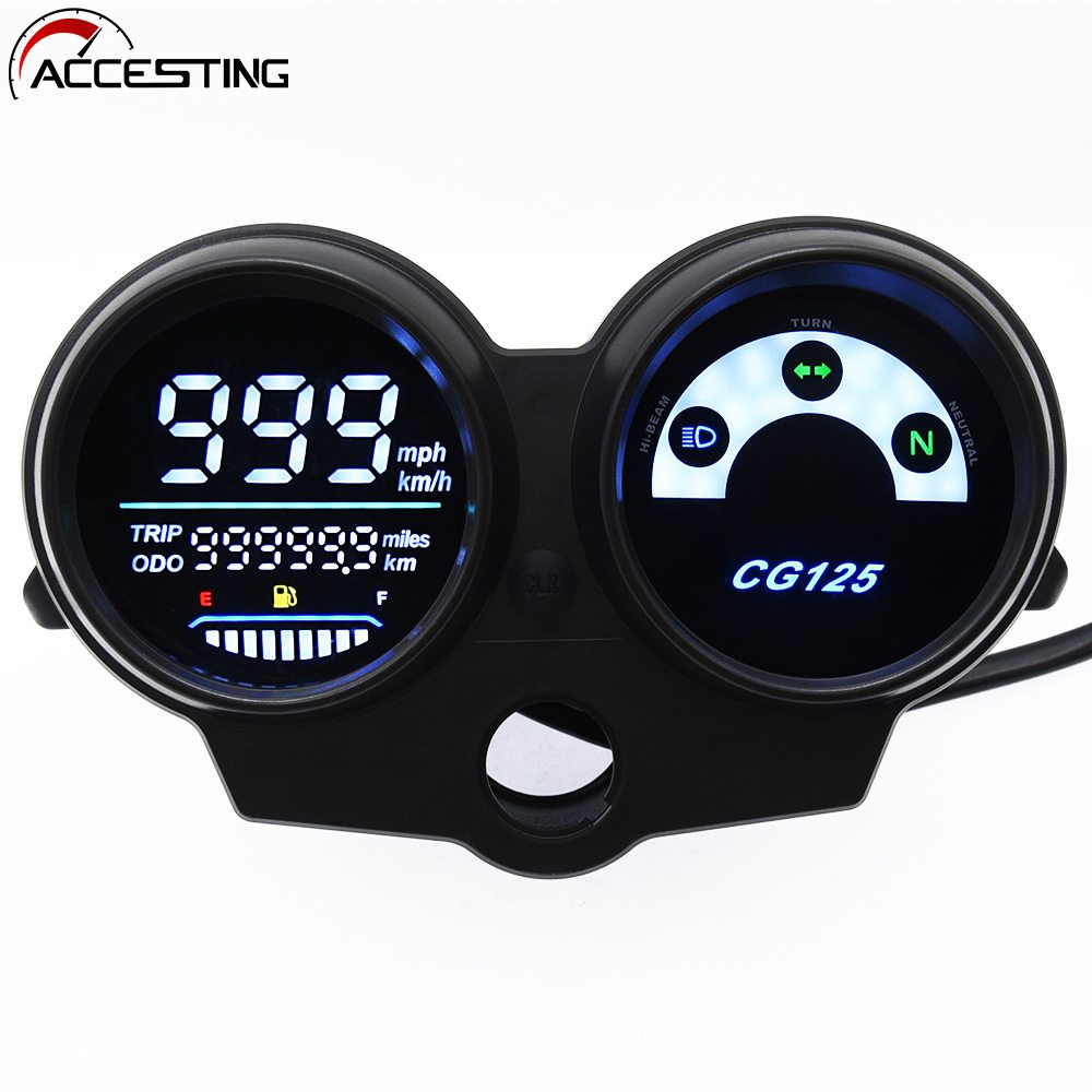 For CG125 Motorcycle Speedometer LED Digital Speedometer Dashboard For Fan 125 Titan 125 2013 ...