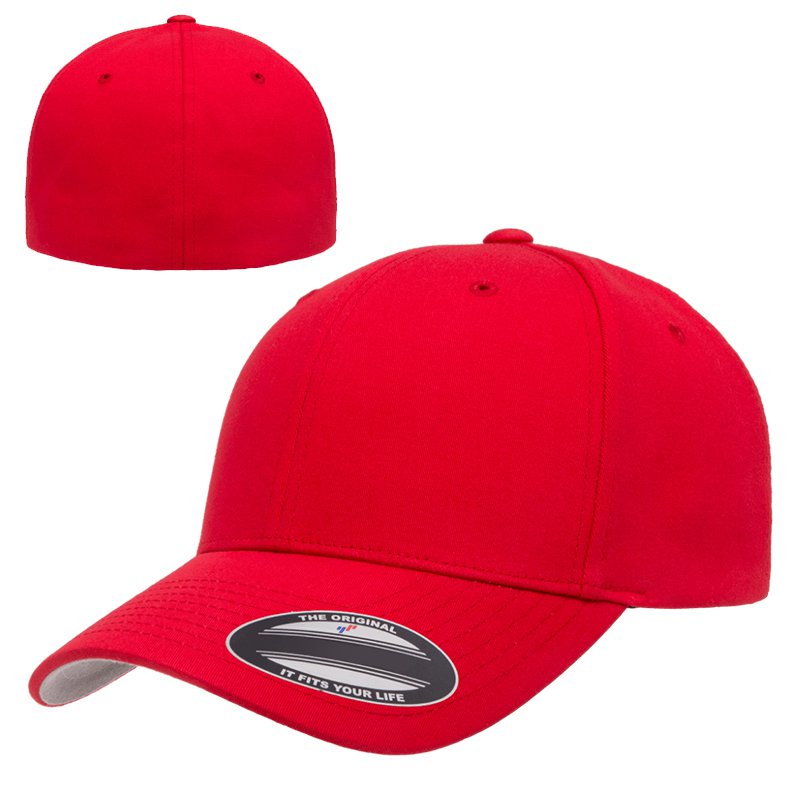 5001 Blank flex fit curved brim caps 6 panel cotton twill closed back ...