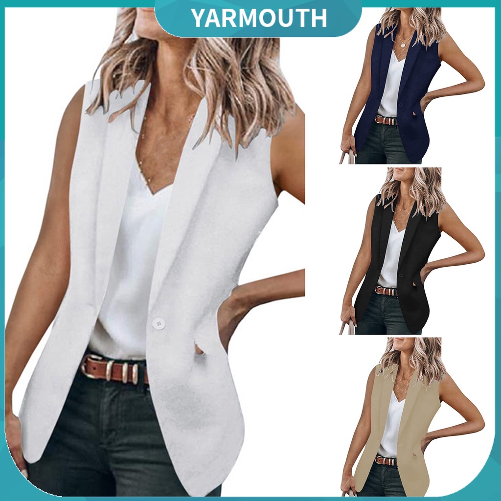 [yyr] Women Blazer Solid Color Anti-wrinkle Loose Type Temperament Breathable Cardigan ...