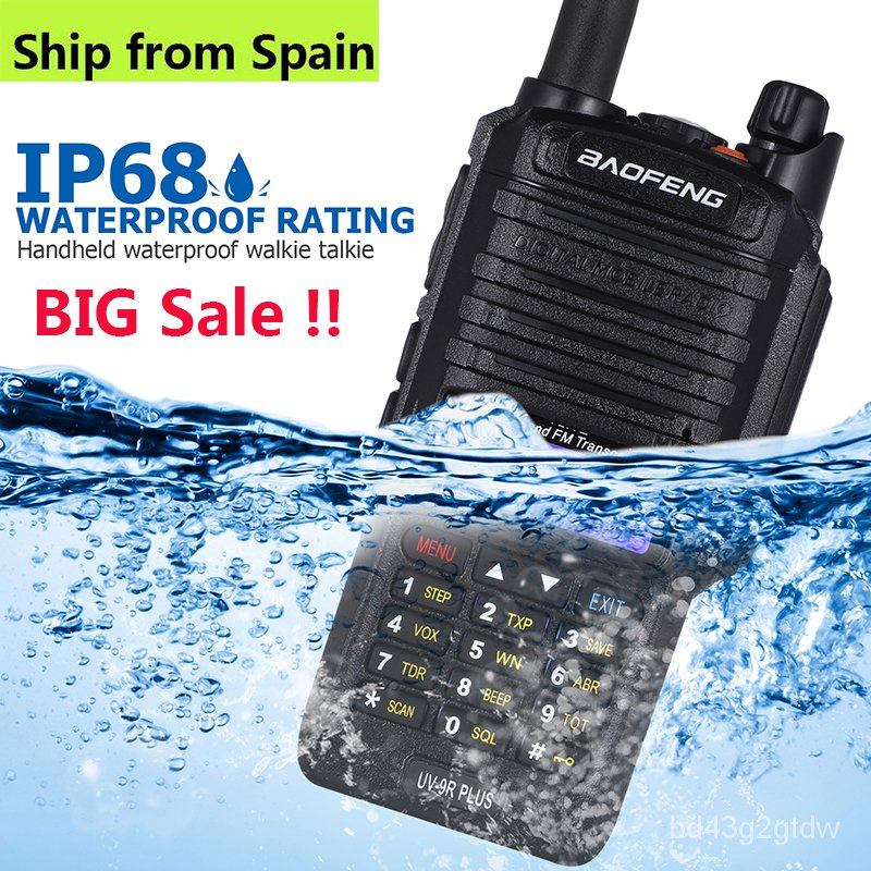 baofeng uv 9r plus walkman 100km long range walkie talkie woki toki ham ...