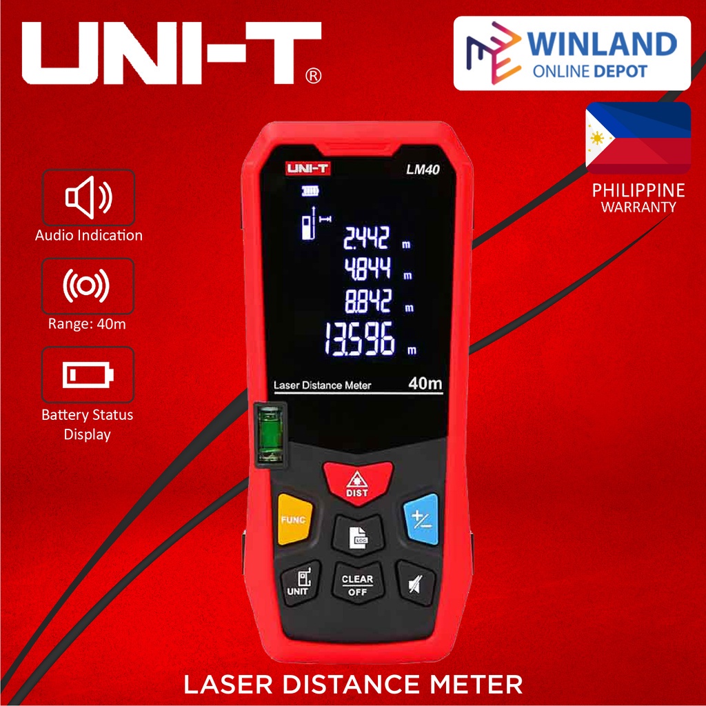 UNI-T by Winland LM Series Laser Distance Meters 40meters with User ...