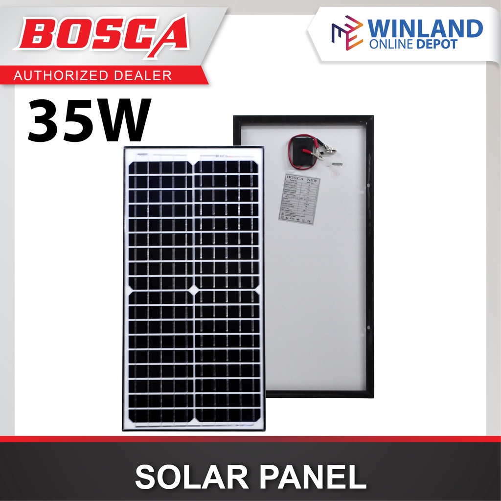 Bosca by Winland Solar Panel Mono 35 Watts 12 Volt Pv Solar Module ...