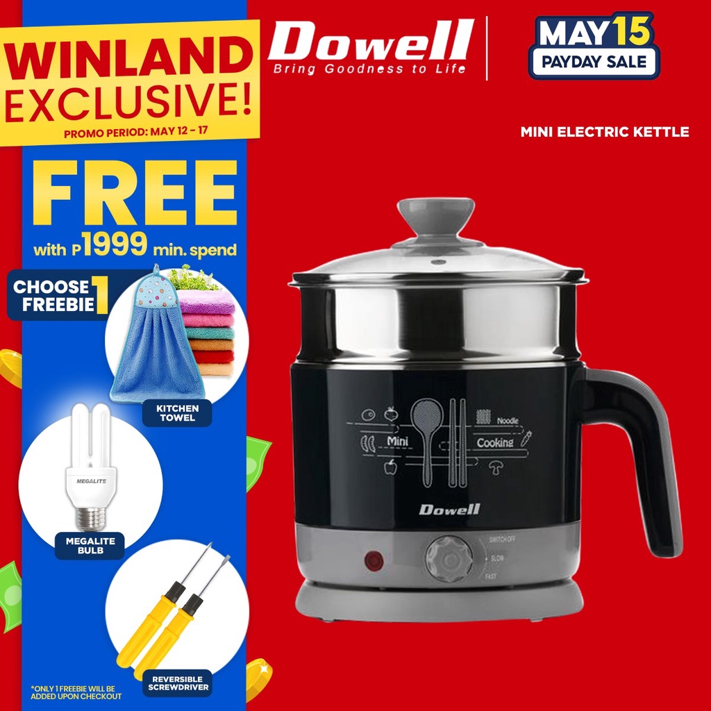 DOWELL by Winland 1.2L Mini-chef Electric Kettle | Multi Cooker ...