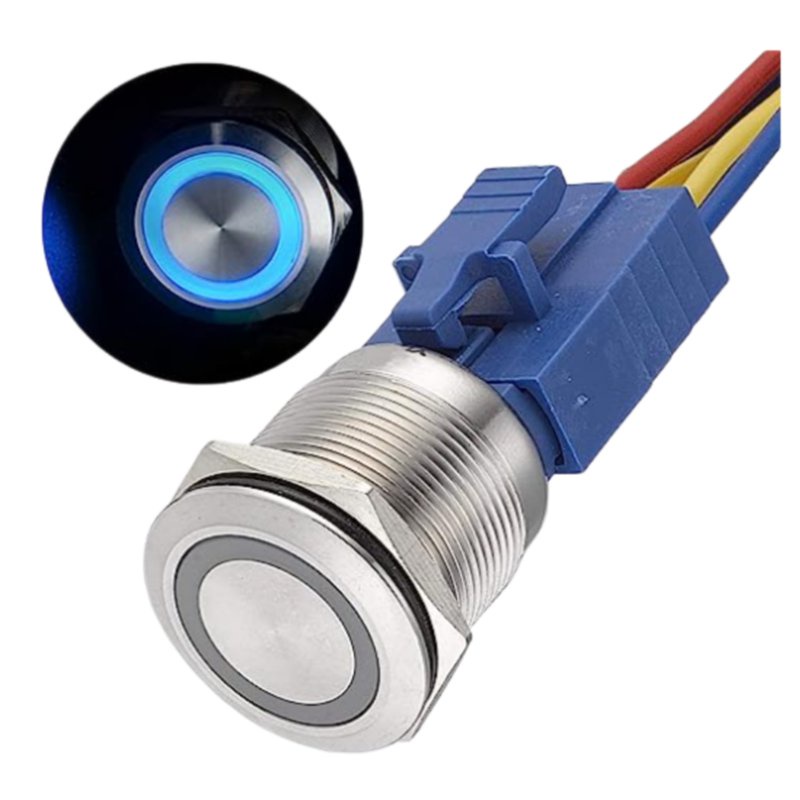 10A Angel Eye LED 22MM push button switch metal switch latching ...