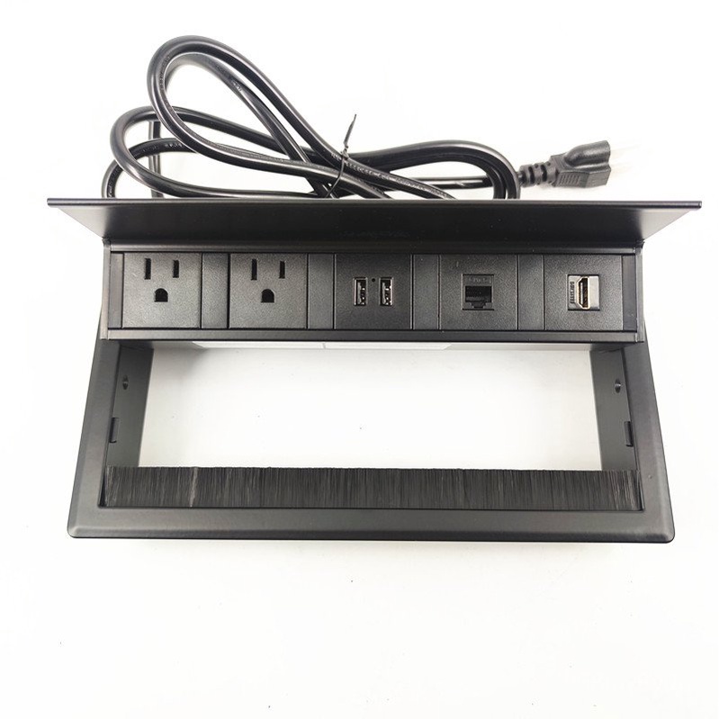 In desk brush fliptop flip cover Boardroom Table Power & Data Cable ...