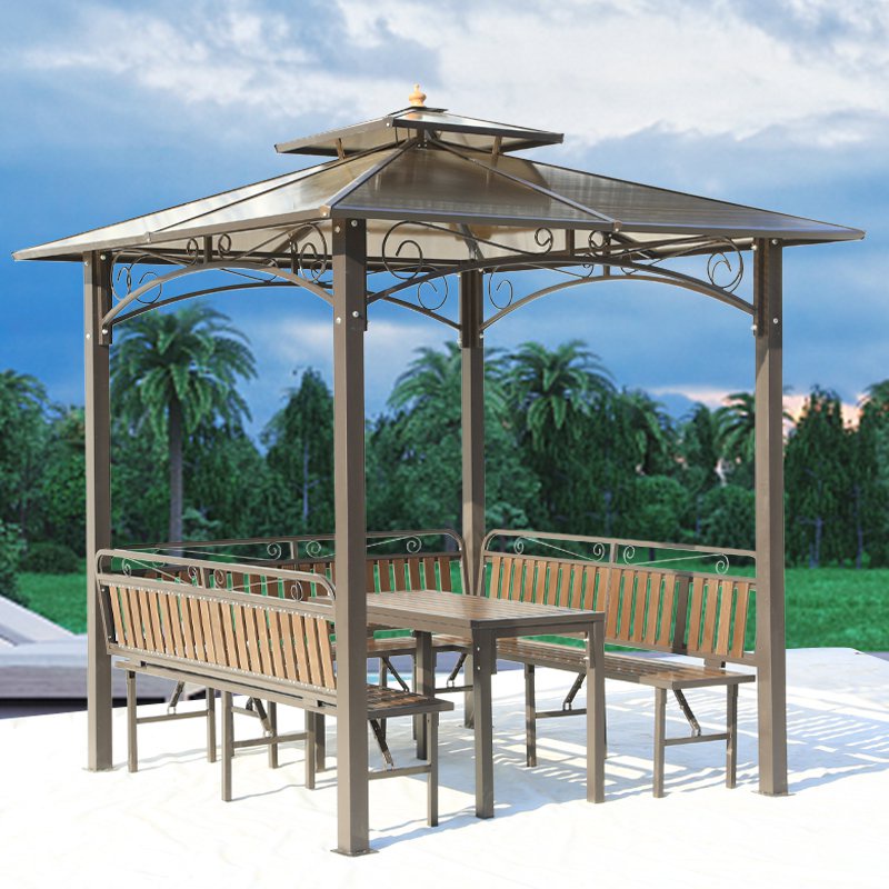 Aluminum Motorized Waterproof Pergola Hexagonal pavilion Covers ...