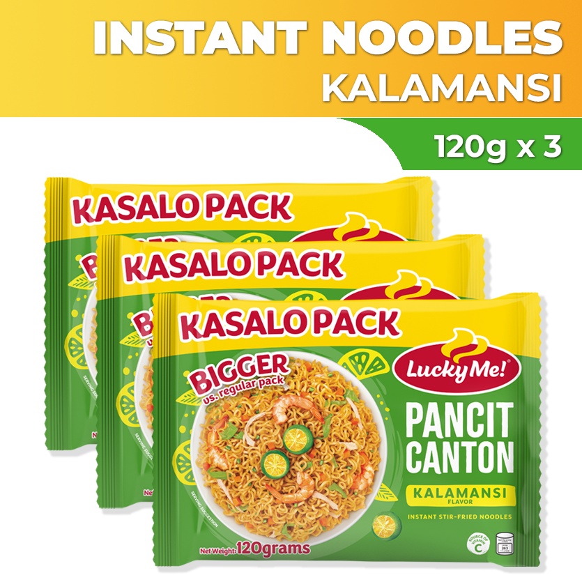 Lucky Me! Pancit Canton Instant Noodles Kalamansi Kasalo Pack 120g x 3 ...