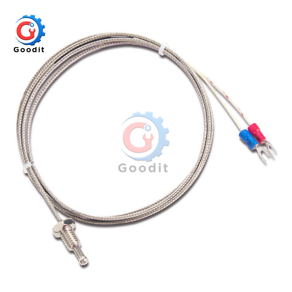 Thermocouple Sensor M6 Screw K J PT100 Type 2M 3M Wire Cable ...