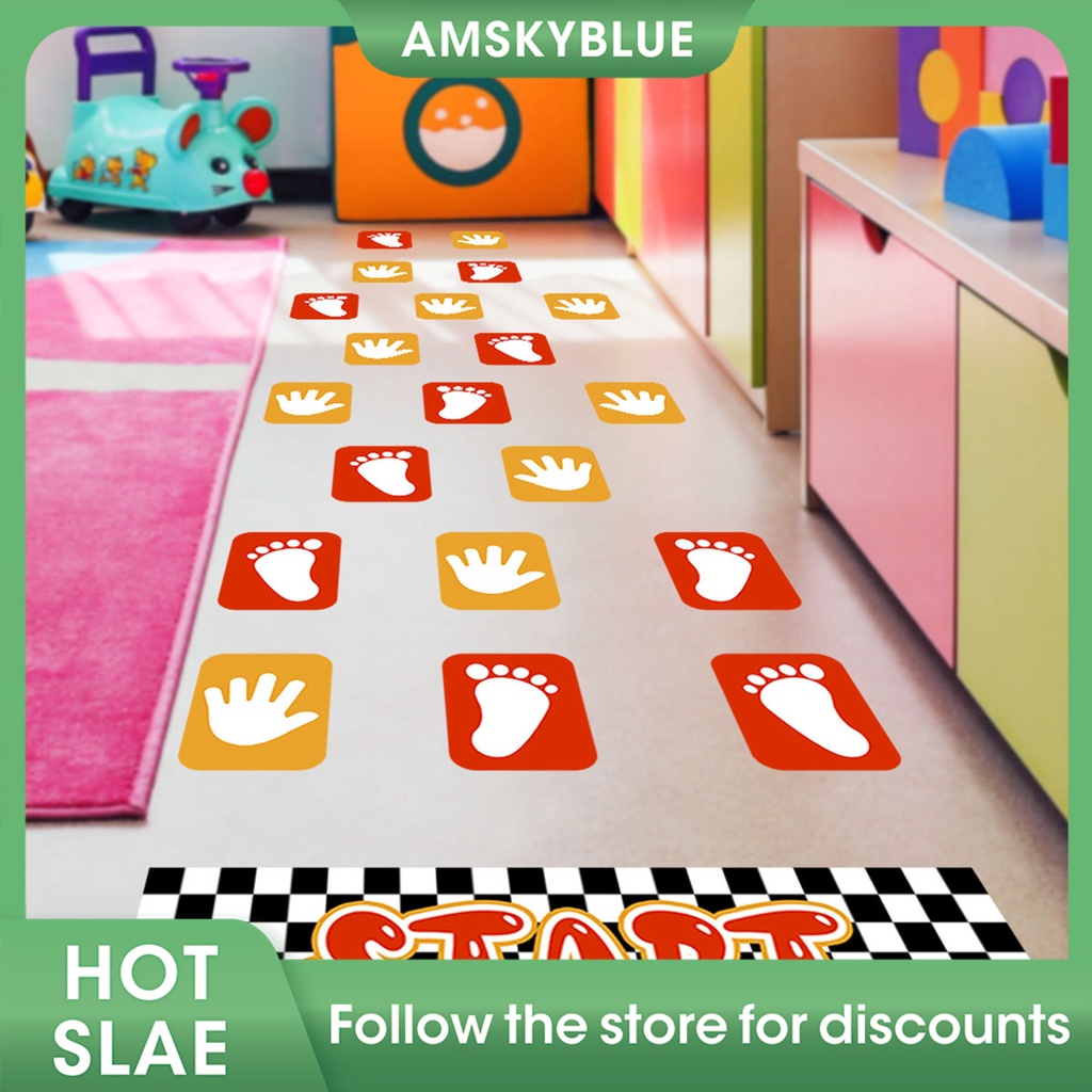 amskyblue 1 Set Sensory Pathway Floor Decals Safe Training Hand And ...