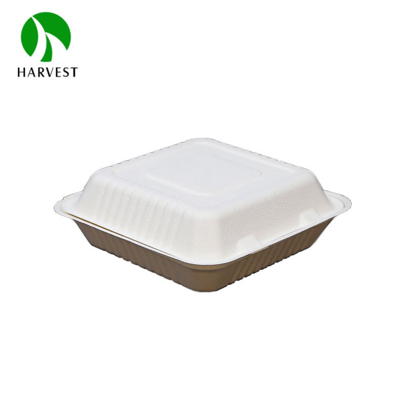 9 Inch Clamshell Biodegradable Take Out Paper Food Storage Container ...