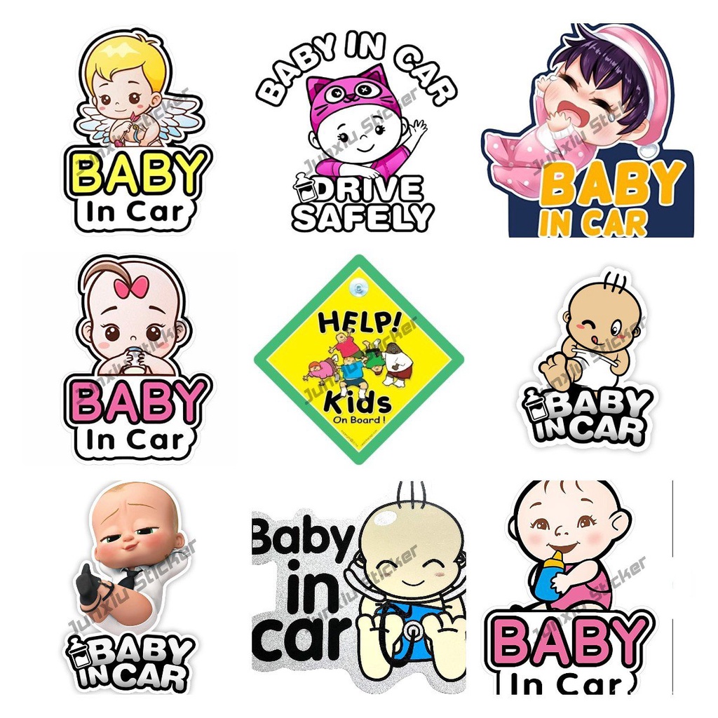 Baby In Car Sticker Plus 2 Slow Down Hand Sign Baby on Board Sticker ...