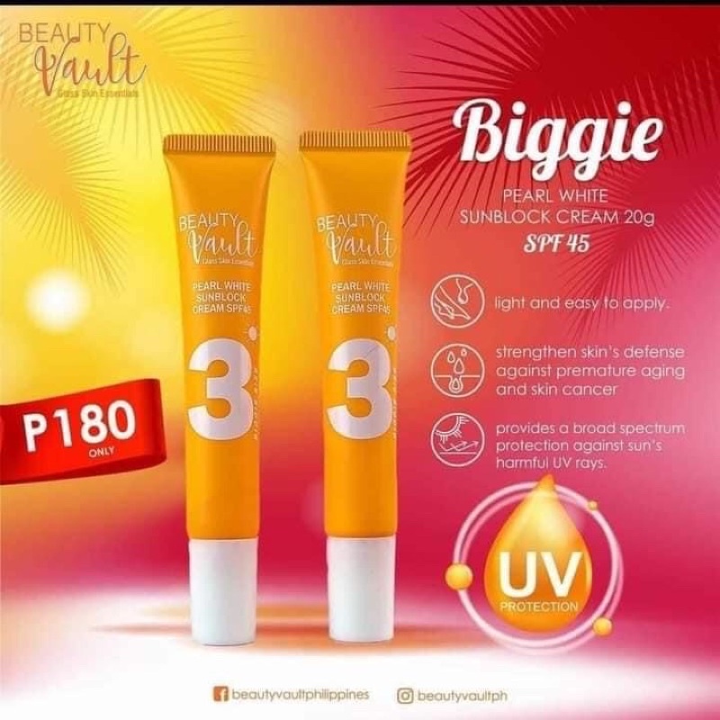 ๑Beauty Vault Pearl White Sunblock SPF 45 (20g) | Shopee Philippines