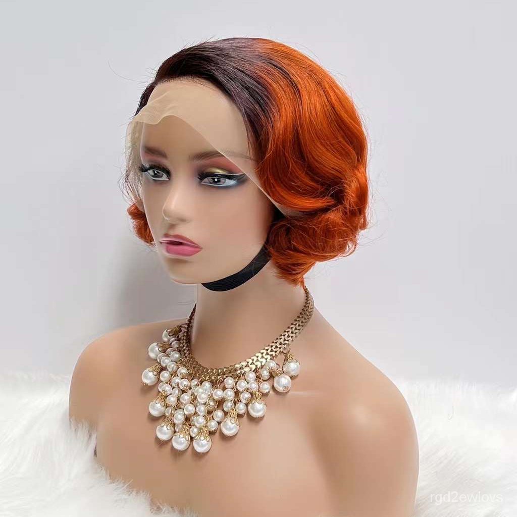 Perruque Pixie Cut Wig Human Hair Curly Bob Short Pixie full Lace Wig ...