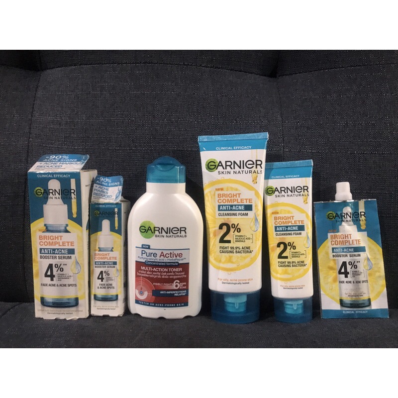 NEW Garnier Bright Complete Vitamin C Anti-Acne 3-in-Skin Care | Shopee ...