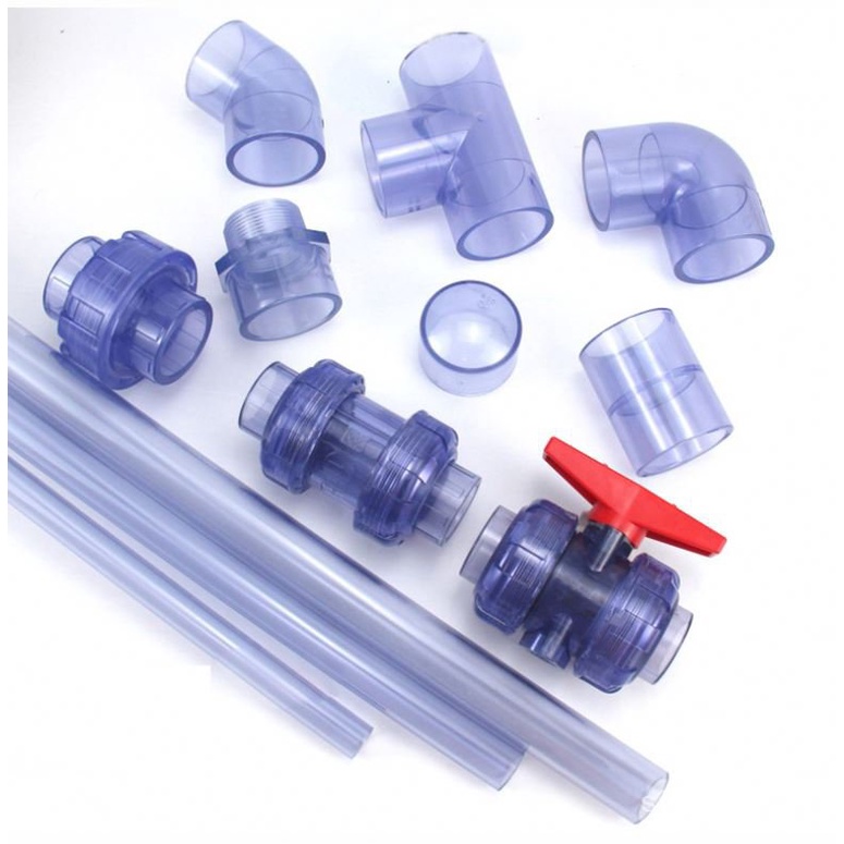 ASTM PVC-U Transparent ball valves double union Sch 80 pipe/fittings ...