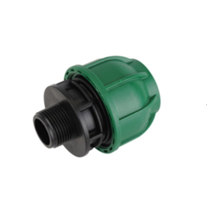 Pipe coupling HDPE PP Compression Fittings male threaded coupling ...