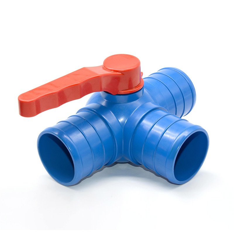 Farm agricultural irrigation plastic three way tee ball valve layflat ...