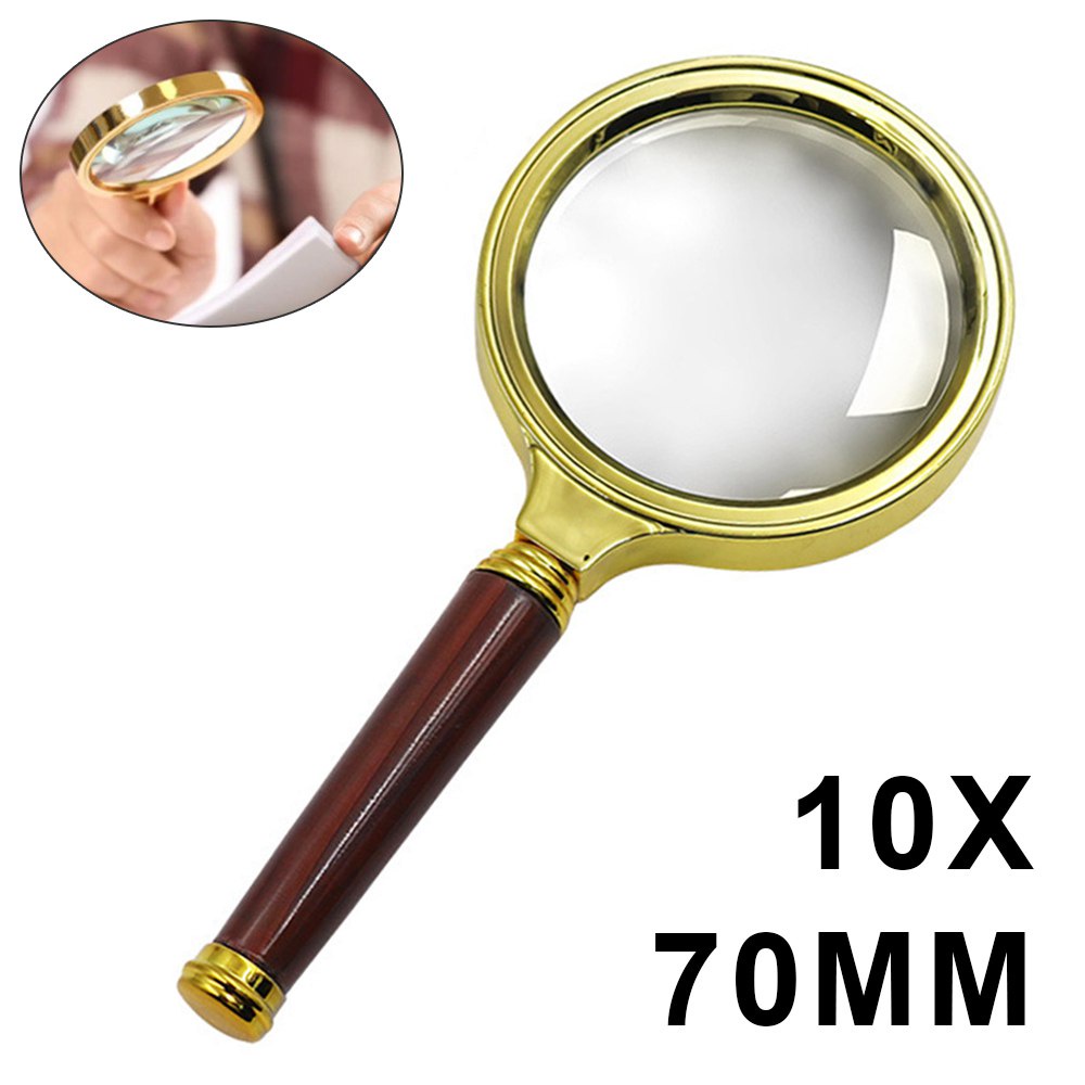 10X Magnifier Hand-held Glass Jewelry Jade Identification Magnifying ...