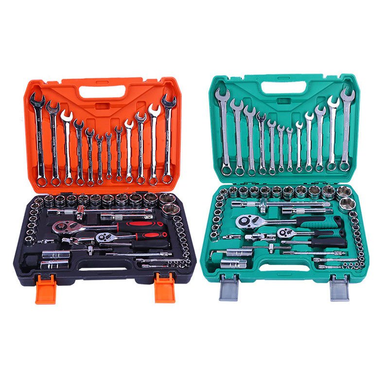 Set of 61pcs hand mechanic socket ratchet wrench combination tool kits ...