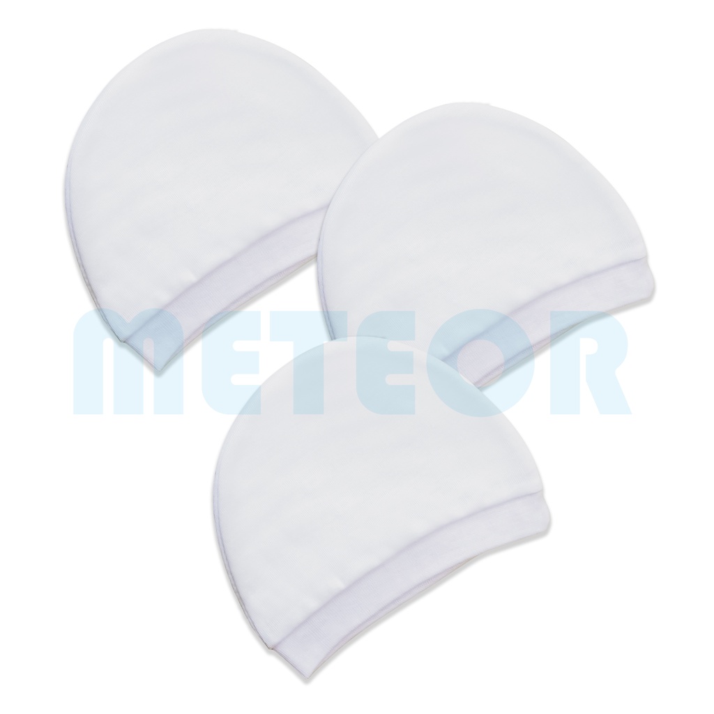 3PCS METEOR BONNETTE INFANT PLAIN WHITE | Shopee Philippines