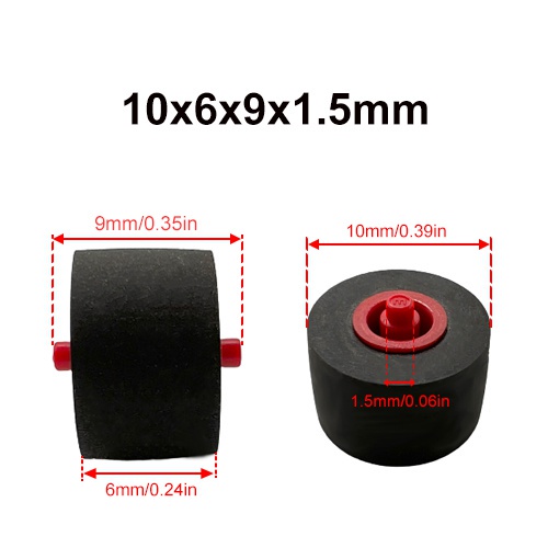 10x6x9x1.5mm Rubber Pinch Roller Wheel With Shaft For Tape Recorder ...