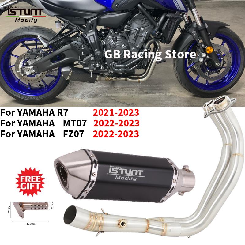 Slip On For YAMAHA YZF-R7 YZF R7 MT07 FZ07 2021 2022 2023 Full Systems Motorcycle Exhaust Modify ...