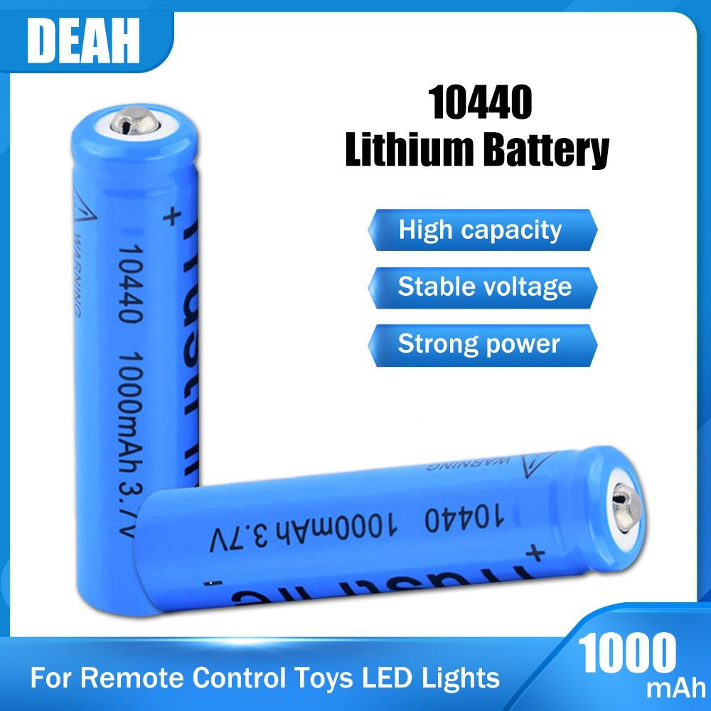 10440 Rechargeable Battery 3.7V 1000mAh ICR10440 3A AAA Li-ion Battery ...
