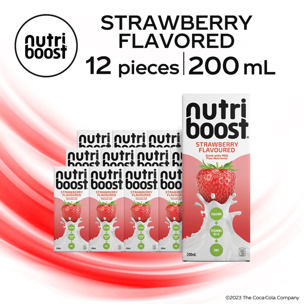 Nutriboost Strawberry Flavoured Drink with Milk 200mL - Pack of 12 ...