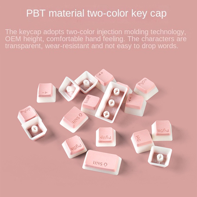 ﹍129 Keys Mechanical Keyboard PBT Pudding Keycaps Two-Color Injection ...
