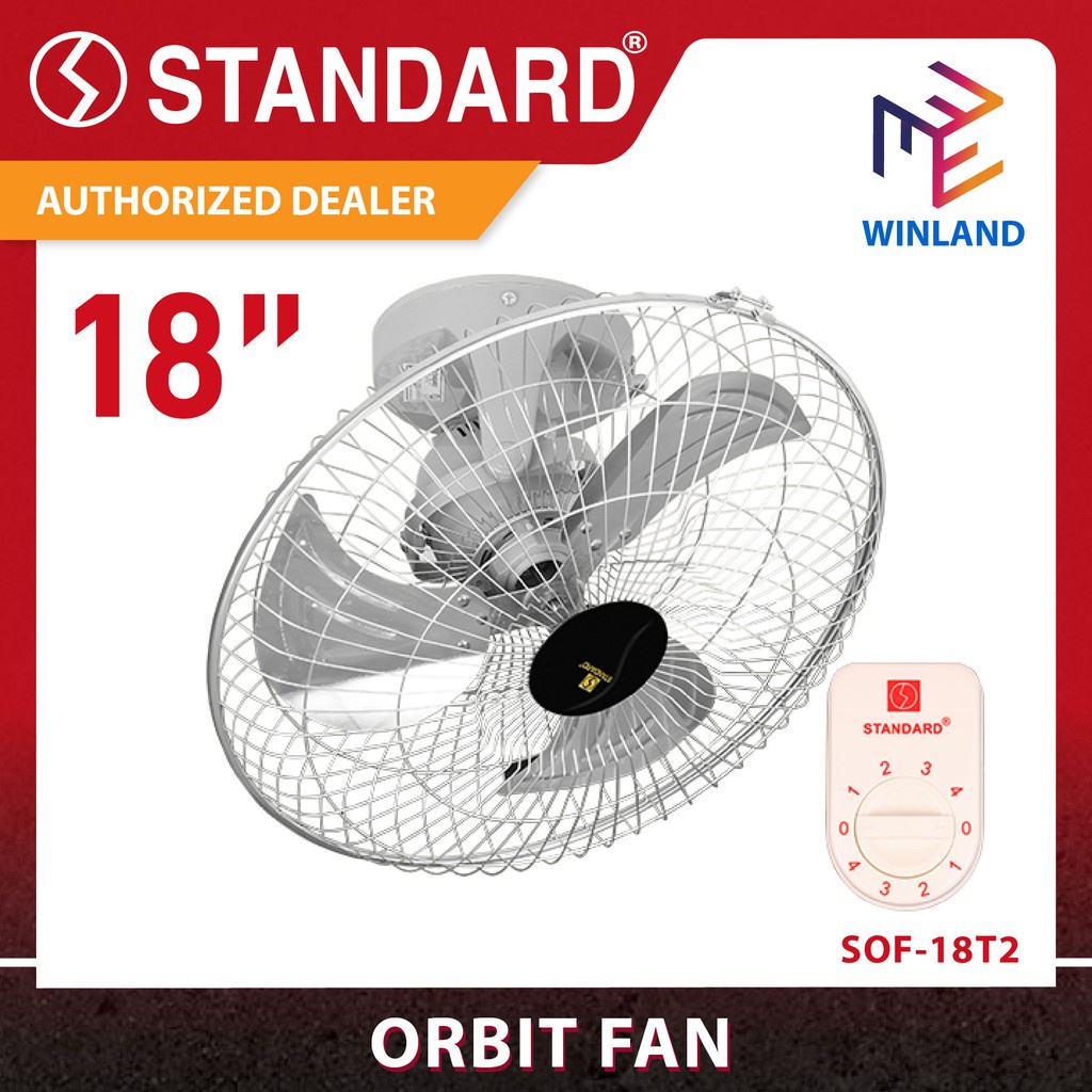STANDARD Appliances by Winland Industrial Metal Electric Orbit Fan Ceiling Fan 18" SOF-18T2 ...