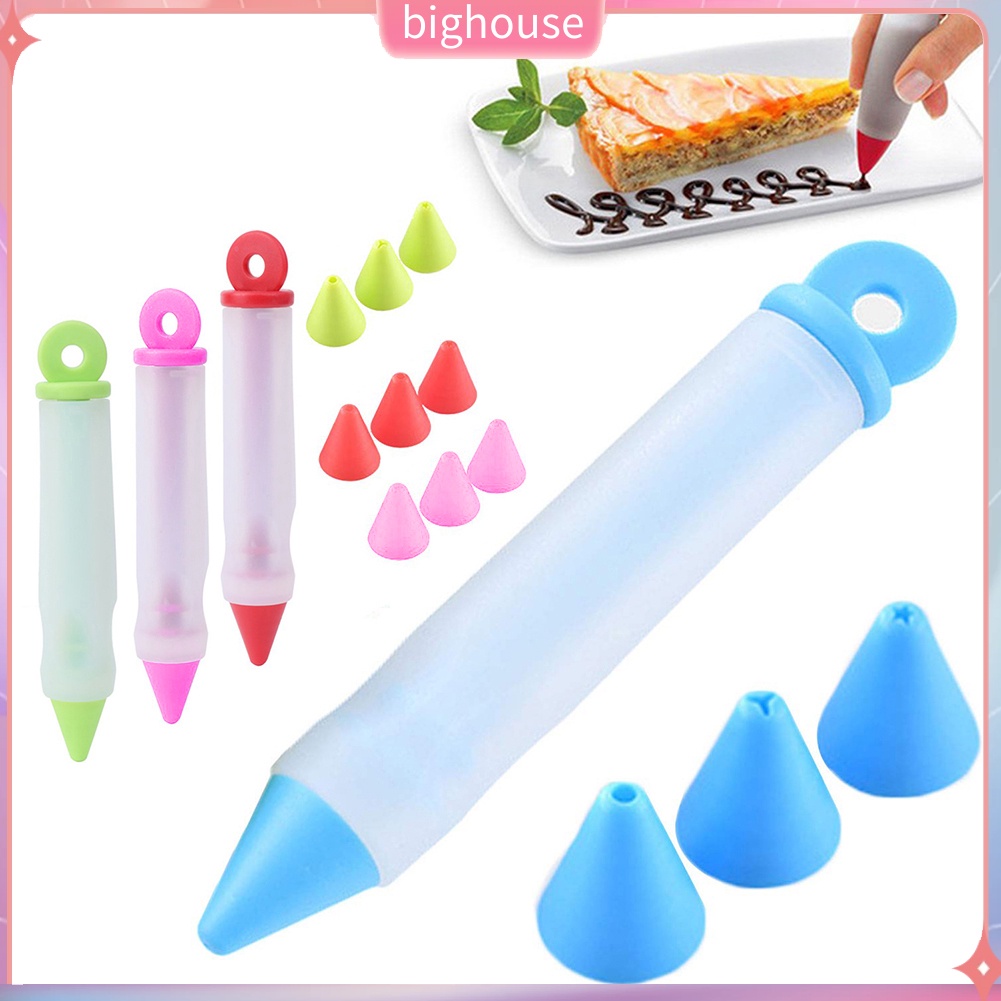 (BH) Silicone Cream Cake Writing Pen Baking Decorating Tool Piping ...