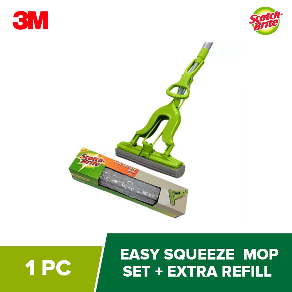 ┋3M Scotch Brite Easy Squeeze Mop Set + 1PC Extra Refill | Shopee ...