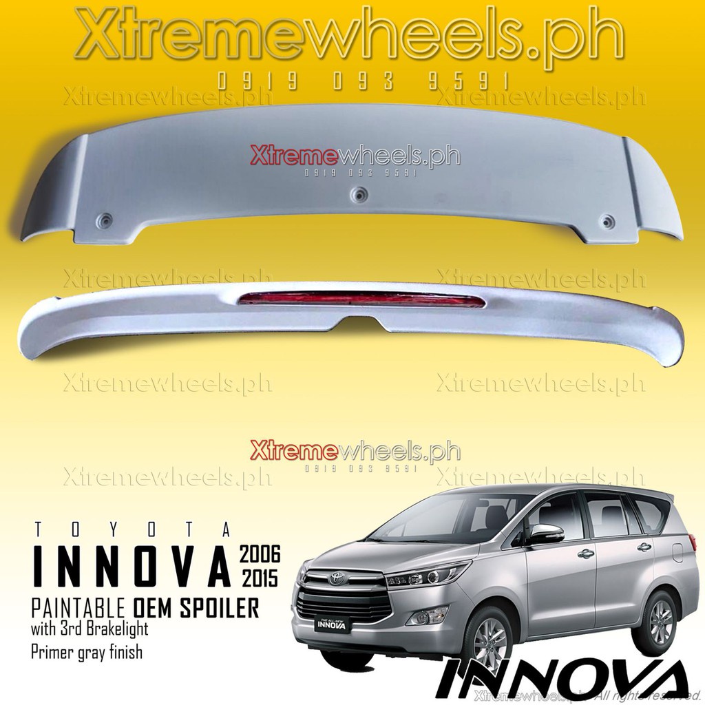 ↂ℡ Toyota Innova 2005-2015 Rear Spoiler With 3rd Break Light No Paint ...