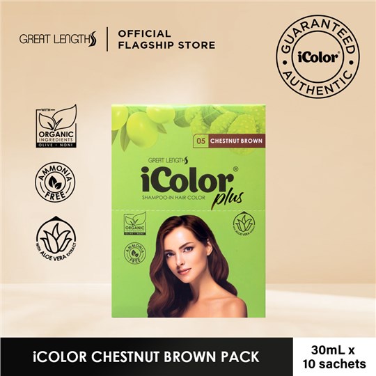 iColor Plus Shampoo-In Hair Color Chestnut Brown 30Ml Sachet X 10 ...