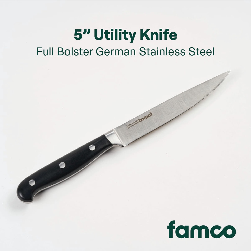 Famco 5" Utility Knife, German Stainless Steel 2cm HRC56, All-Purpose ...