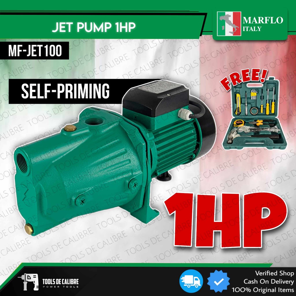 MARFLO ITALY Self-Priming Jet Pump 1HP MF-JET100 or 0.75HP MF-JET80 ...