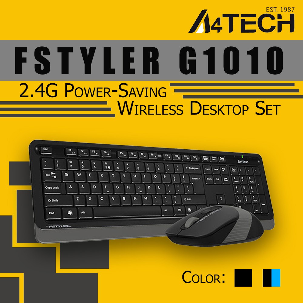 ™A4Tech Fstyler FG1010 2.4G Power Saving Wireless Keyboard and Mouse | Shopee Philippines